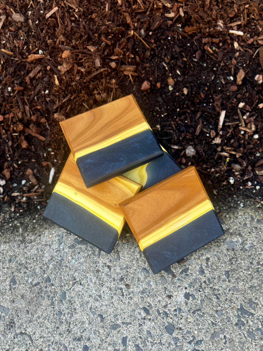 Russian Olive & Midnight Coaster Set – Canyon Ridge Studio