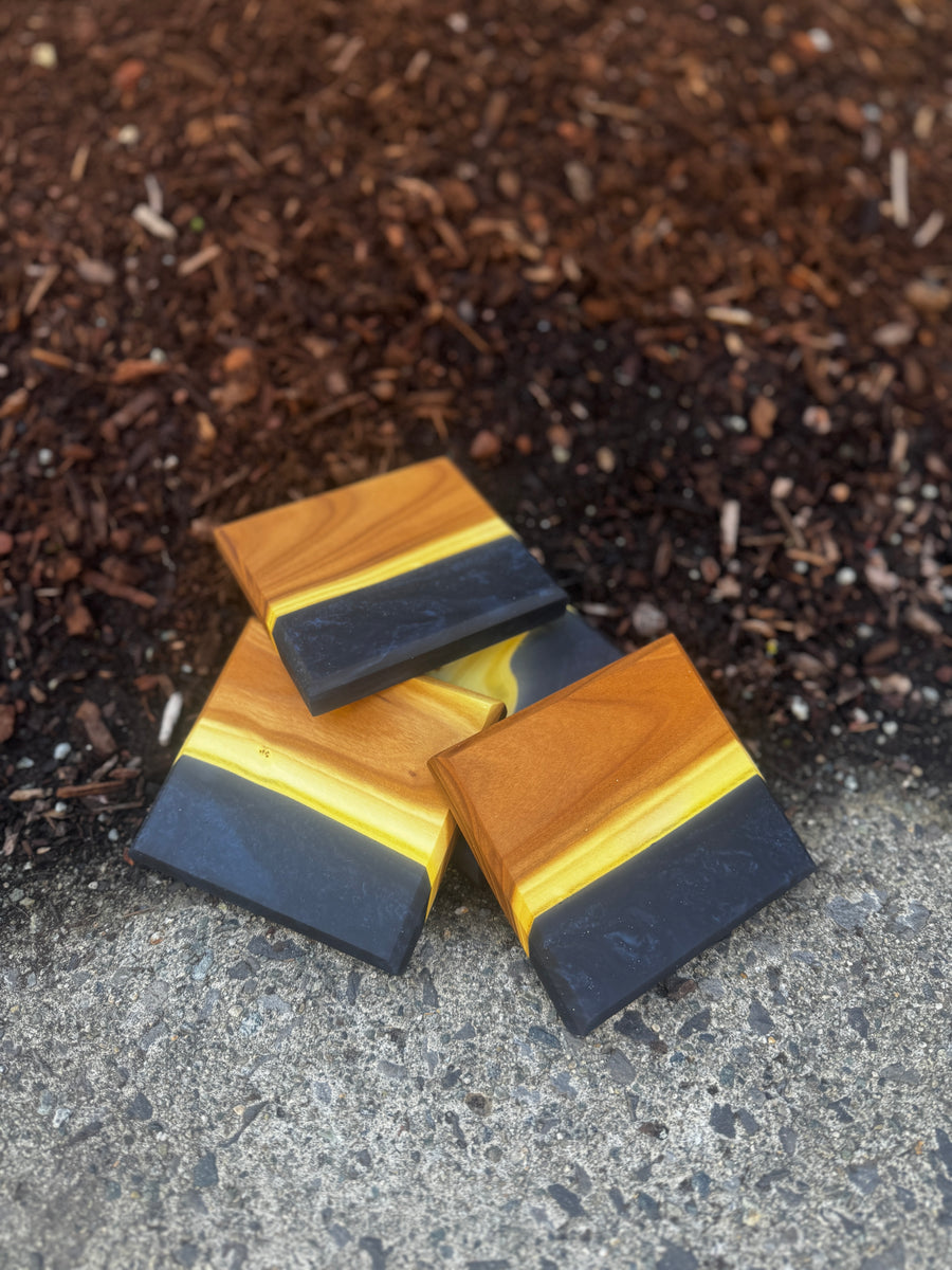 Russian Olive & Midnight Coaster Set – Canyon Ridge Studio